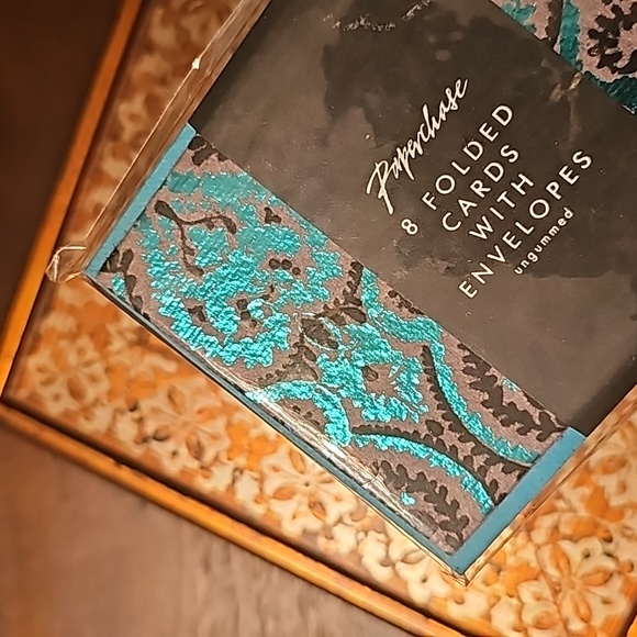 Design | Paperchase 8 Folded Cards With Envelopes Turquoise Black And Gray | Poshmark